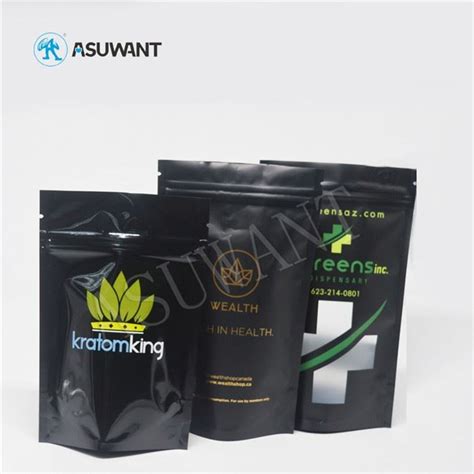 China Recycled Marajuana Thc Edible Packaging Bag Black Foil Weed Stand