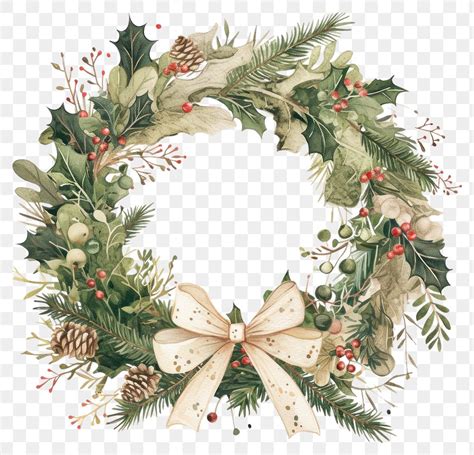 Png Festive Wreath Illustration Festive Premium Png Rawpixel