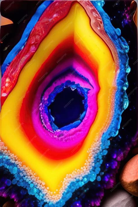 Premium Ai Image Colorful Crystal Geode Closeup Rock Geology Shiny