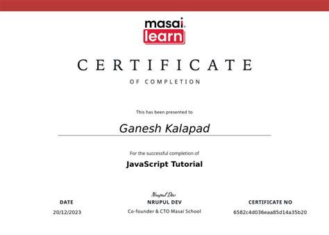 Ganesh Kalapad On Linkedin Here Is My Javascript Tutorial Completion