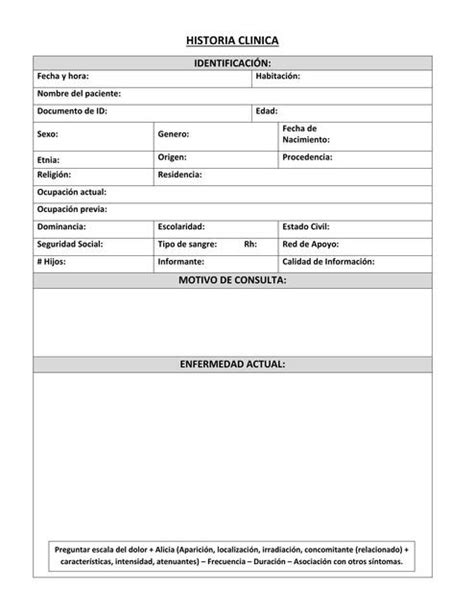Formato Para Historia Clinica Fisioterapia Pdf Infoupdate Org