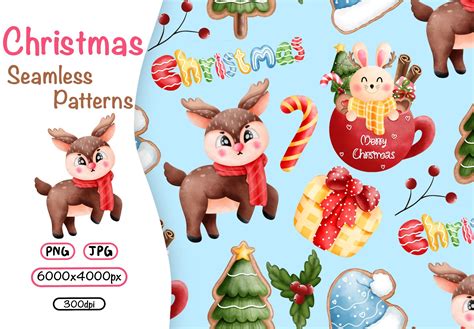 Christmas Seamless Patterns Graphic By Kisbyart · Creative Fabrica