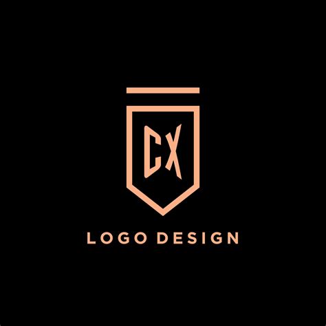 Cx Monogram Initial With Shield Logo Design Icon 23742819 Vector Art At