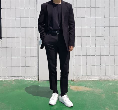 남자 캐주얼 정장 올블랙 끝판왕 코디 네이버 블로그