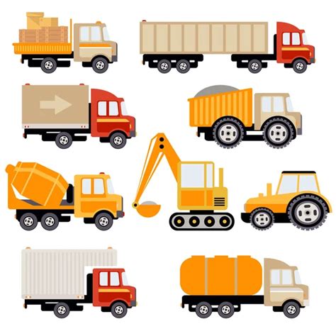 Trucks And Tractors Set Stock Vector Image By TopVectors 78041396