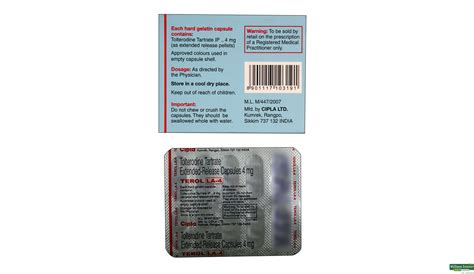 Buy Terol La 4mg 10 Capsules Online At Best Prices Wellness Forever
