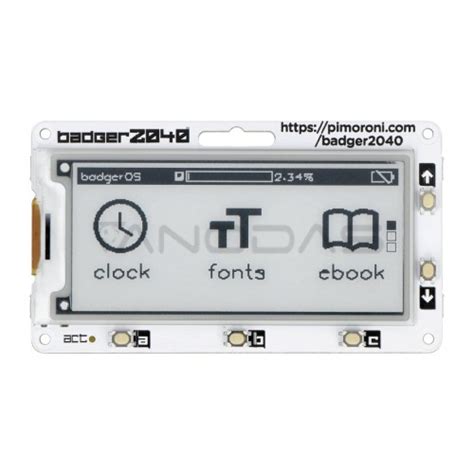 Badger 2040 Plokštė Su Rp2040 Ir E Paper 2 9” 296x128px Ekranu Pimoroni Pim607