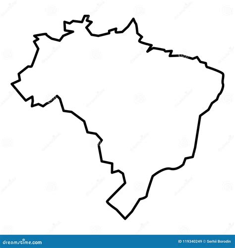 map of brazil icon black color illustration flat style simple image