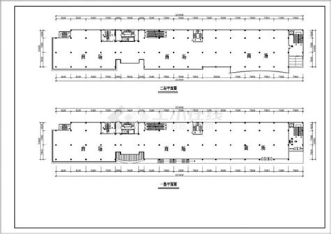 比较简单的一套临街商场方案设计cad建筑图纸商业街土木在线