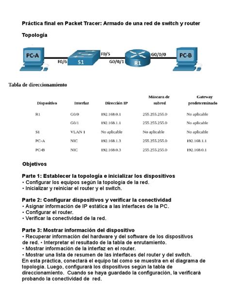 Práctica Final En Packet Tracer Pdf Enrutador Computación