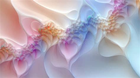 Abstract Fluid Fractal Patterns Created Using Soft Pastel Colors And