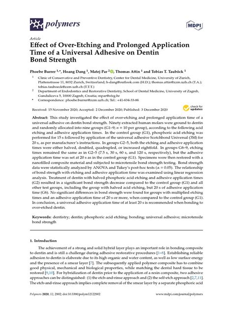 Polymers Ffect Of Over Etching And Prolonged Application Descargar
