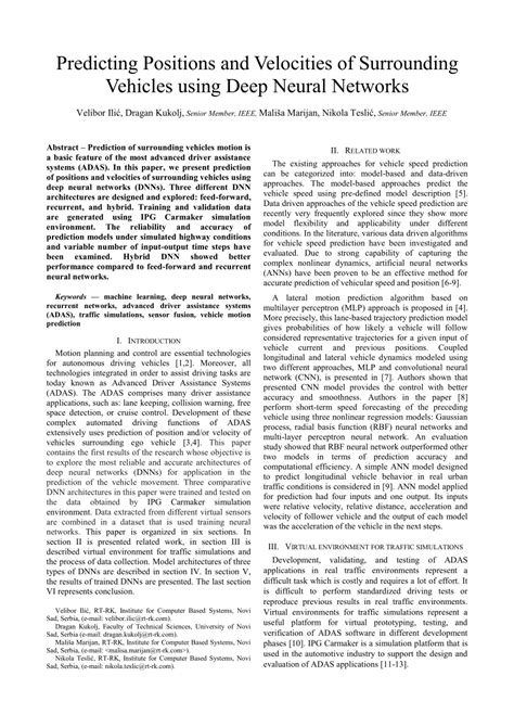 Pdf Predicting Positions And Velocities Of Surrounding Vehicles Using