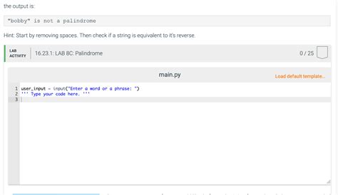1623 Lab 8c Palindrome Overview Use String