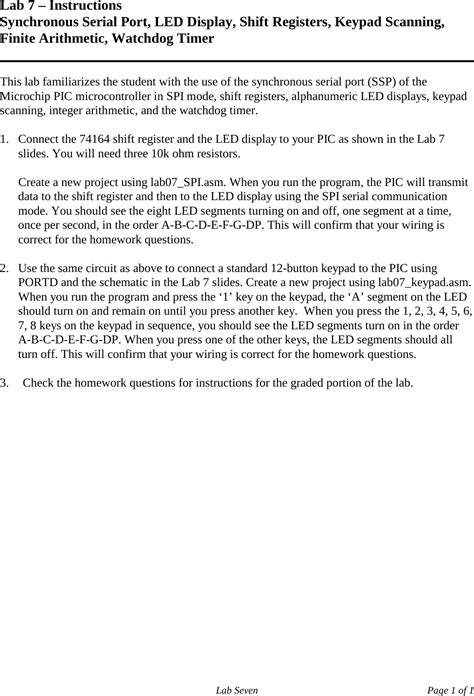 Lab Seven Lab07 Instructions
