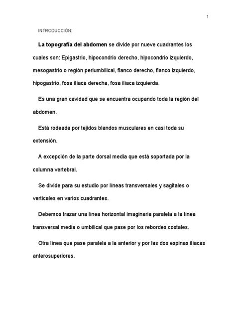 La Topografía Del Abdomen Se Divide Por Nueve Cuadrantes Los