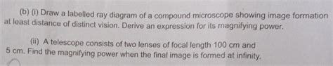 B I Draw A Labelled Ray Diagram Of A Compound Microscope Showing