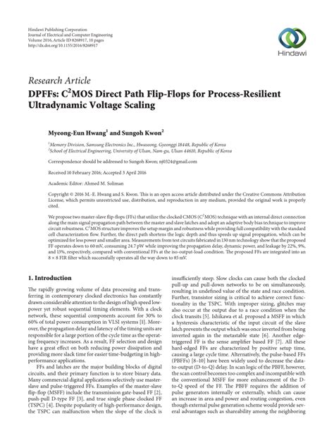 Pdf Dpffs C Mos Direct Path Flip Flops For Process Resilient