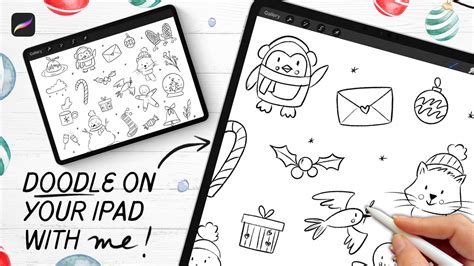 procreate tutorial easy christmas doodles — color with kendi