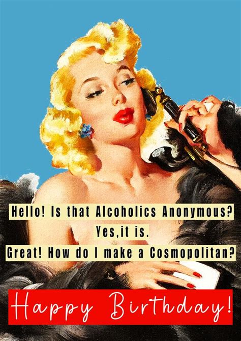Cheeky Birthday Card For Friend Alcoholics Anonymous Cocktail