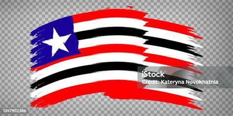 브러시 스트로크에서 마란하오의 깃발 브라질 연방 공화국 웹 사이트 디자인 앱 Ui에 대한 투명한 배경에 브라질의 플래그 마란하오를 흔들어 브라질 벡터 Eps10 마라낭오