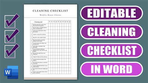 Weekly Cleaning Schedule Template For Office