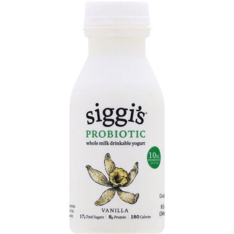 Siggis Drinkable Yogurt Vanilla Whole Milk Probiotic King Kullen