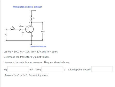 Answered Transistor Clipper Circuit Vcc Vout… Bartleby