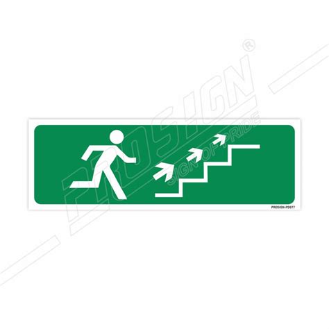 Exit Right Stair Up Arrow Sign Protector FireSafety