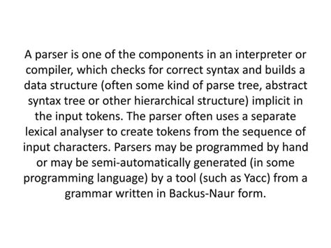 Diif Bw Parser And Interpreter Ppt