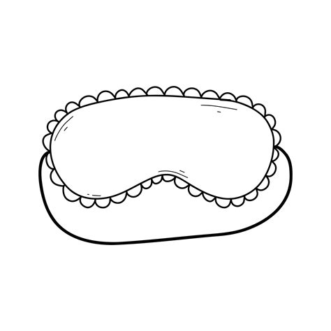 Mask For Sleep Vector Illustration Doodle Style Linear Sleep Mask