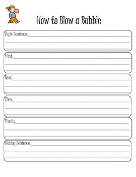 How To Blow A Bubble Writing Prompt By Kelly Hilgeman TPT