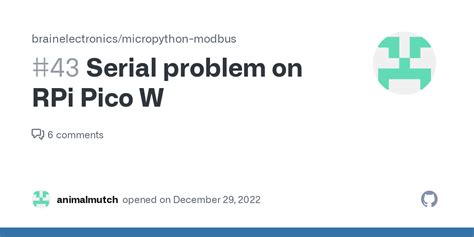 Serial Problem On Rpi Pico W · Issue 43 · Brainelectronicsmicropython
