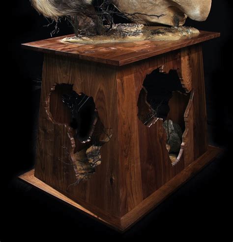 Fine Woodworking Taxidermy Pedestal Liquor Cabinet Wildlife Africa
