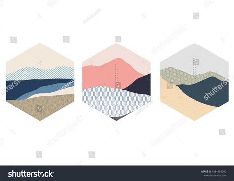 Abstract Art Background Japanese Wave Pattern Stock Vector Royalty