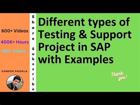 Different Types Of Testing Support Project In SAP With Examples SAP Real Time Videos