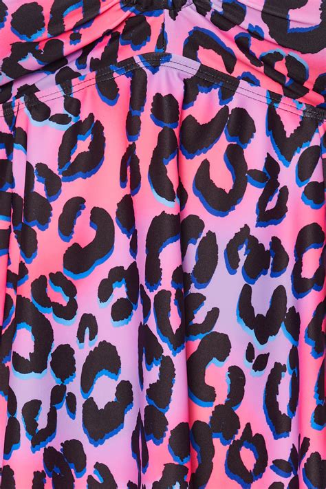 Yours Plus Size Pink Leopard Print Tankini Top Yours Clothing