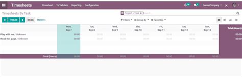 Features Of Odoo Timesheet Module