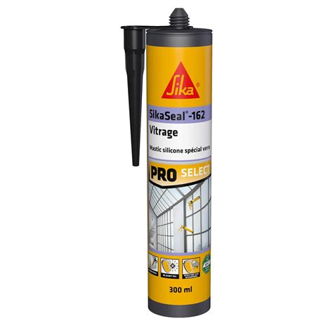 Sika Mastic Silicone Spécial Verre Sikaseal 162 Vitrage Noir Étanchéité Des Vitrages