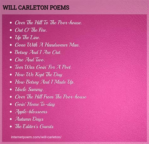 Biography Of Will Carleton