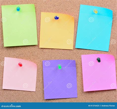 Six Colorful Empty Notes Stock Image Image Of Billboard 81376425