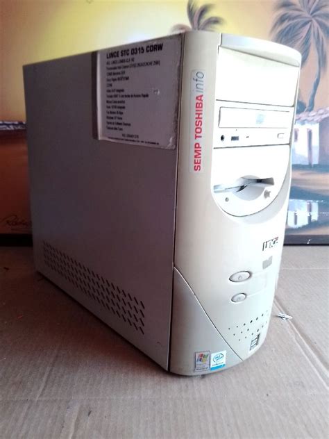 Gabinete Pc Lince Branco Toshiba Antigo Computador Desktop Toshiba