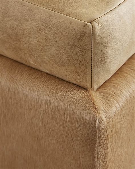 Massoud Glory Leather Ottoman Horchow