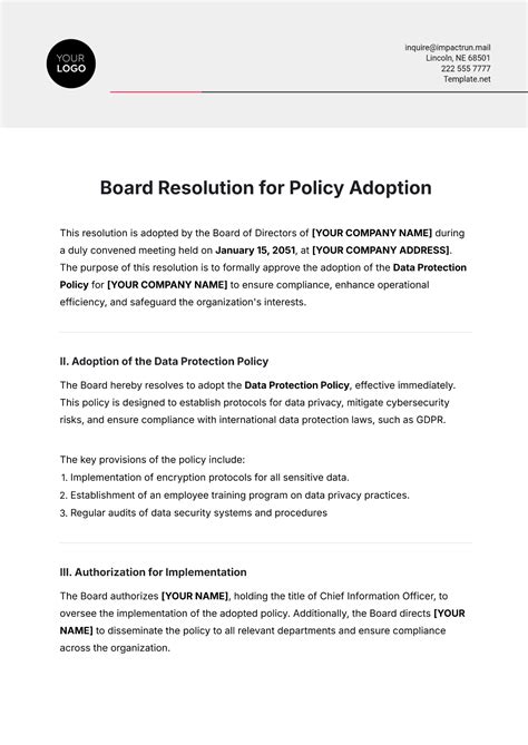 Free Board Resolution For Authorized Signatory Template To Edit Online