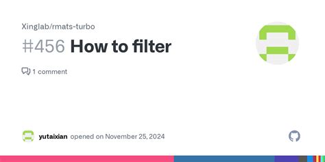 How To Filter · Issue 456 · Xinglabrmats Turbo · Github