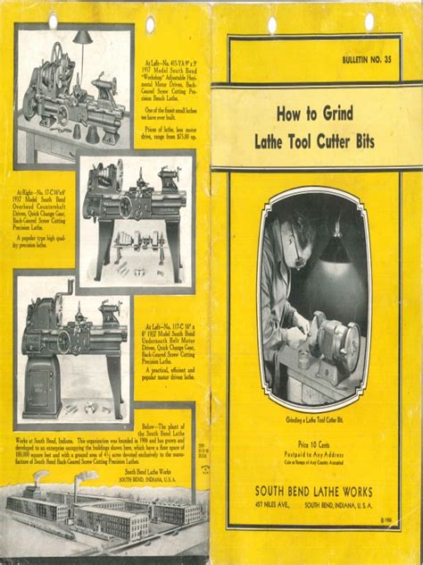Grinding Lathe Tool Cutter Bits South Bend Pdf