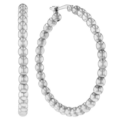 Sterling Silver Beaded Hoop Earrings Borsheims