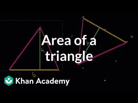 Understand Why The Formula For The Area Of A Triangle Is One Half Base Times Height Which Is