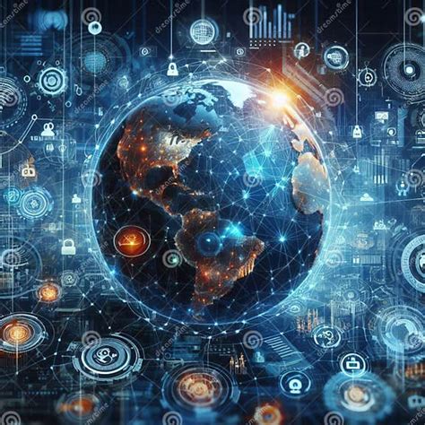 Global Connectivity And Communication Visualizing The Interconne Stock Illustration