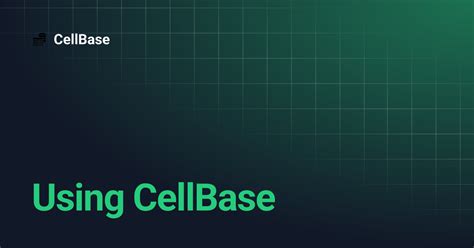 Using Cellbase Cellbase